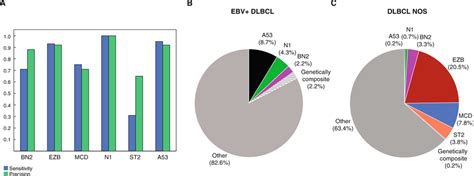 Molecular Dlbcl Clusters A Bar Graph Showing The Sensitivity Blue And
