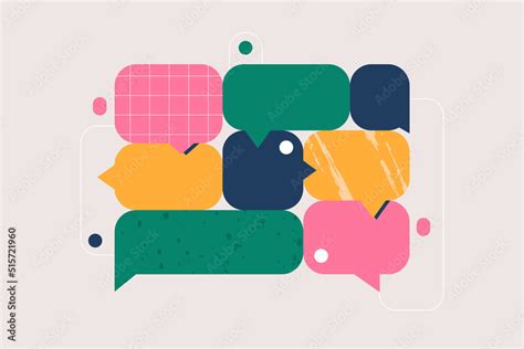 Speech Bubbles Communication Concept Colorful Geometric Shapes