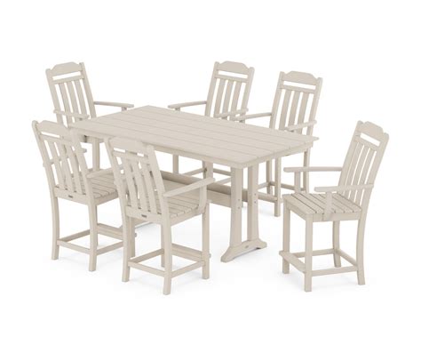 Country Living By Polywood Arm Chair 7 Piece Farmhouse Counter Set Wit