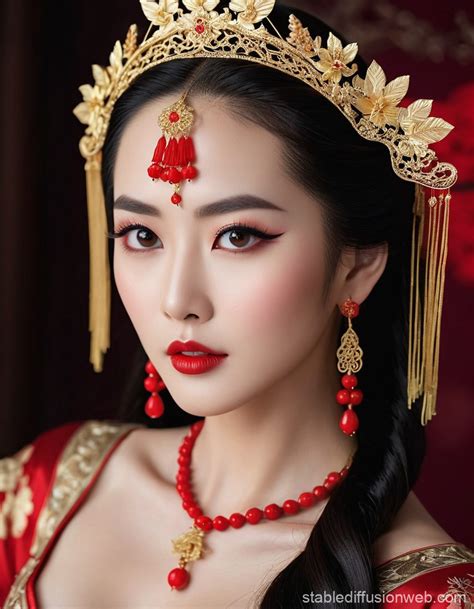 Ancient Chinese Royalty Dressed In Luxury Stable Diffusion Online