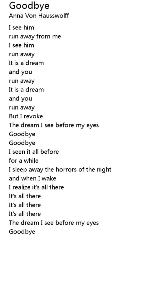 Goodbye Lyrics Follow Lyrics