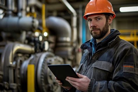 Engineer Holding Tablet Industrial Machinery Free Photo Rawpixel