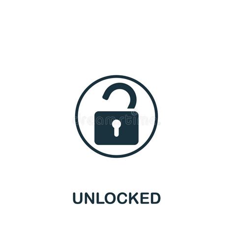 Unlocked Icon Monochrome Simple Sign From Security Collection Stock