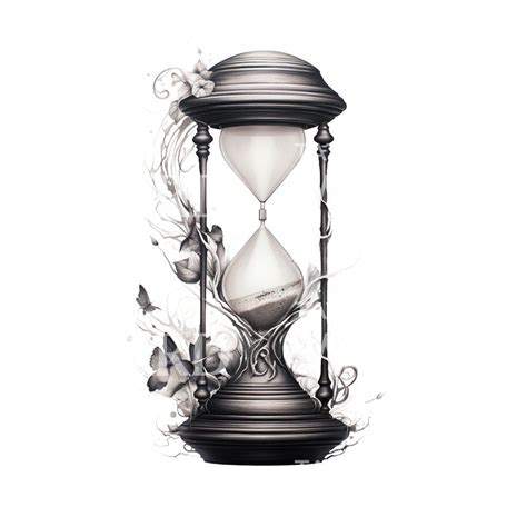 Gothic Style Hourglass And Butterfly Tattoo Design Tattoos Wizard Designs