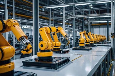 Premium Photo Multiple Robotic Arms Working On An Assembly Line In A