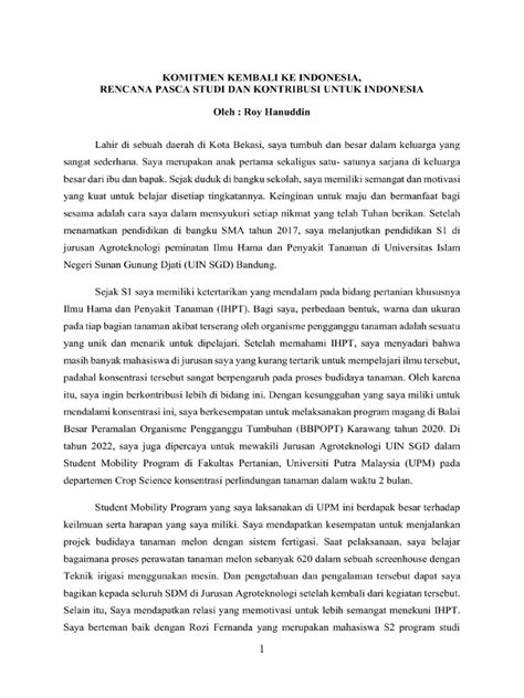 Esai Lpdp Roy Hanuddin Pdf