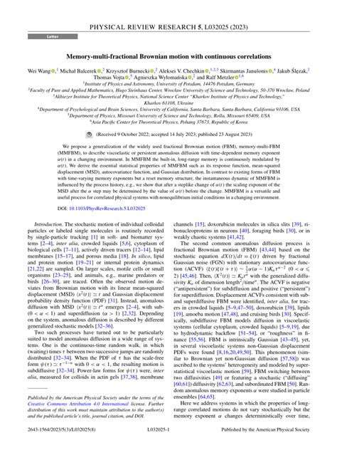 Pdf Memory Multi Fractional Brownian Motion With Continuous Correlations