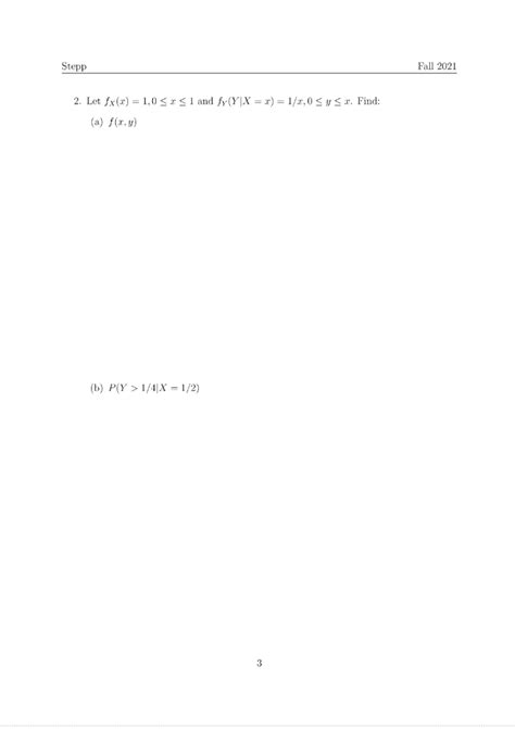 solved 2 let fx x 1 0≤x≤1 and fy y∣x x 1 x 0≤y≤x find
