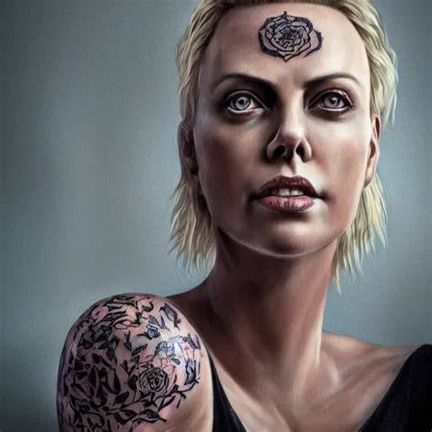 Portrait Of Charlize Theron As A Punk Rock Girl Stable Diffusion