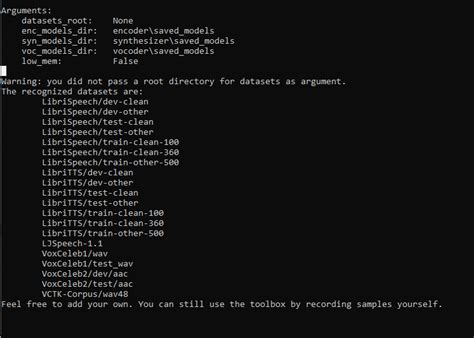 Argument For Datasetsroot · Issue 346 · Corentinjreal Time Voice