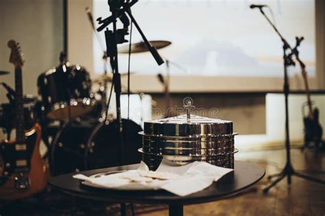 Breaking Bread Ceremony In Protestant Church Tradition Of Breaking