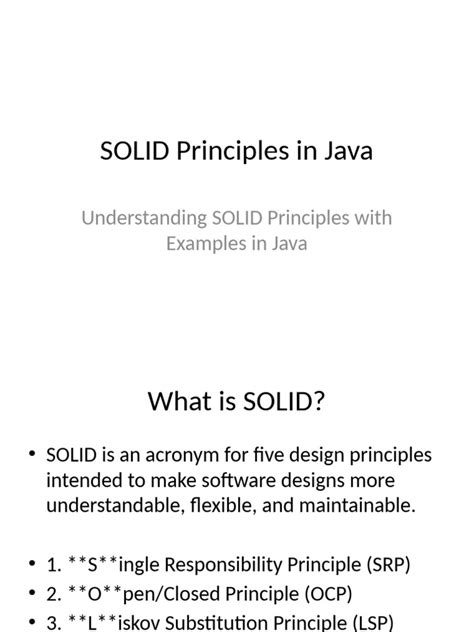 Solid Principles With Java Examples Pdf