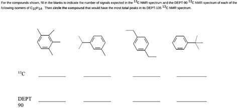 solved for the compounds shown fill in the blanks to indicate the