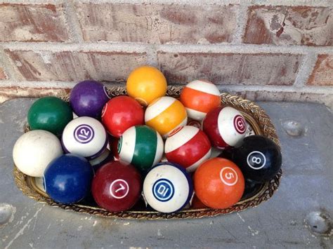 Vintage Billiard Pool Balls Colorful Game Room Decor
