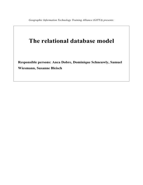 Relational Database Model Training