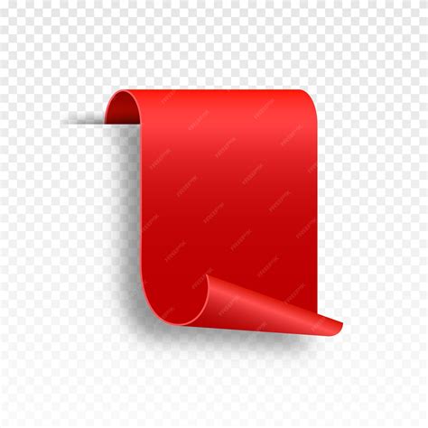 Premium Vector Red Web Ribbon Curled Scroll Ribbon