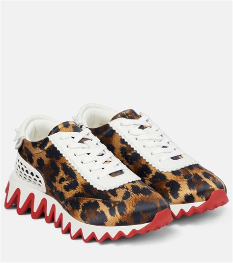 Loubishark Leopard Print Sneakers In Multicoloured Christian