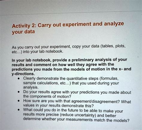 Activity 2 Carry Out Experiment And Analyze Your Data As You Carry Out