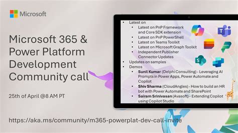 Power Platform And M365 Dev Community Call May 9th 2024 S