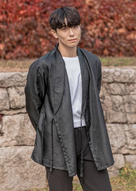 Black Silk Modern Hanbok Shirt For Men Joteta Korean Online Shop