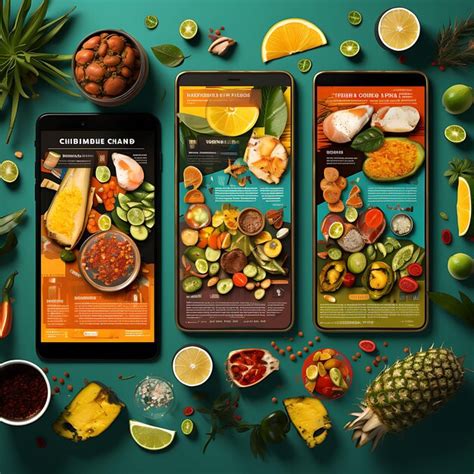 Premium Photo Mobile App Of Caribbean Vibes Caribbean Cuisine Concept