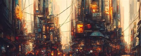 사이버펑크cyberpunk 도시의 거리 밝은 빛나는 집과 환상적인 미래 도시의 고층 빌딩 창문 네온 광고 표지판 3d 그림