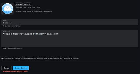 badge not uploading game design support developer forum roblox