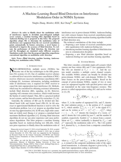 Amachine Learning Basedblinddetectiononinterferencemodulation