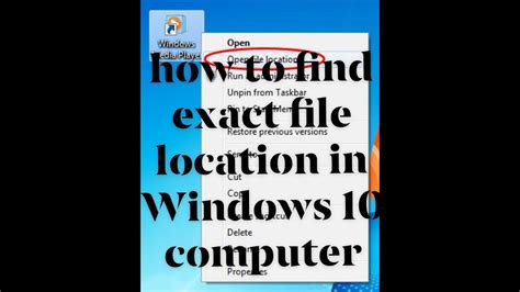 Open Find File Location Folder That A Shortcut Points To In Windows Youtube
