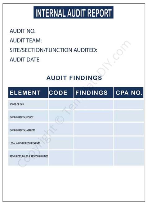 Audit Report Template Blank Printable PDF Excel Word In Security Audit Report Template