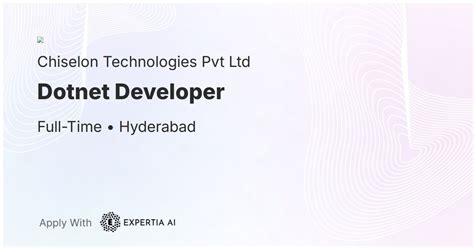 Dotnet Developer Job Hyderabad Senior