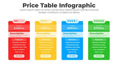 Premium Vector Pricing Table With Comparison Column For Business And