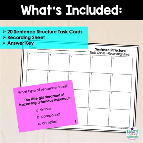 Sentence Structure Task Cards