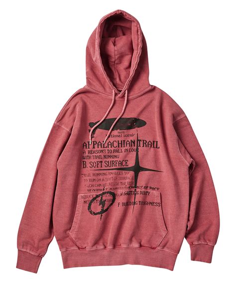 리즌 트레일 피그먼트 후드티 상그리아 레드