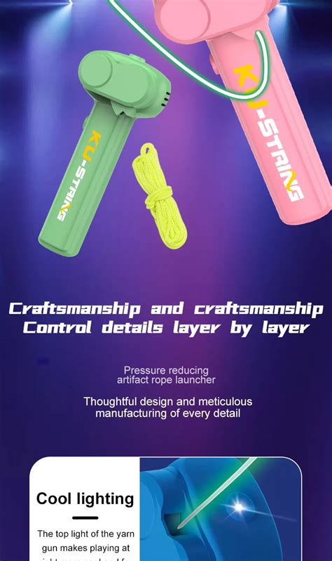 String Rope Glow In The Dark Rope Launcher Toy Portable Rope Launcher