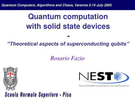 Ppt Quantum Computation With Solid State Devices Theoretical Aspects Of Superconducting