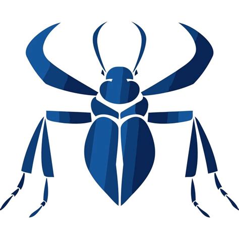 Abstract Blue Bug Silhouette Perfect For Nature Technology And Design