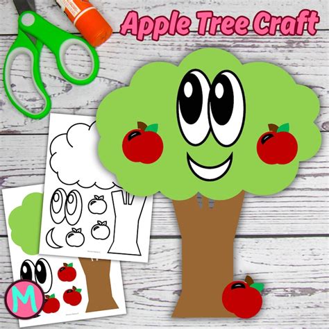 Apple Tree Craft Template Cut And Glue Paper Craft Pdf Etsy