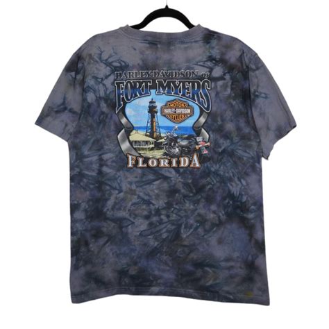 Vintage Harley Davidson Double Sided Eagle Florida Custom Tie Dye Grailed