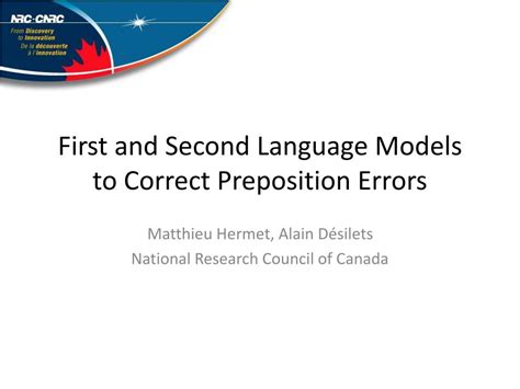 Ppt First And Second Language Models To Correct Preposition Errors Powerpoint Presentation