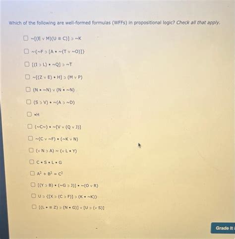 [solved] which of the following are well formed formulas