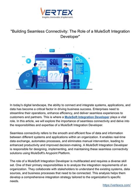 Ppt Building Seamless Connectivity The Role Of A Mulesoft Integration Developer Powerpoint