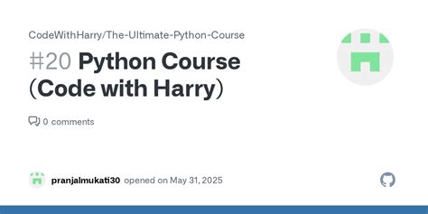 python course code with harry · issue 20 · codewithharry the