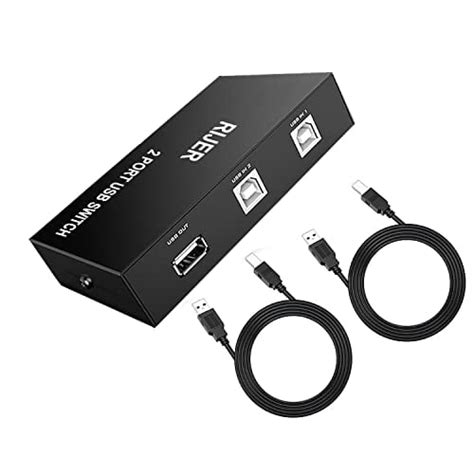 Printer Cable Splitter One Printer Two Computers 2 Port Usb Switch Usb 20 Manual Computer