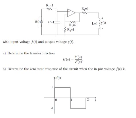 Solved With Input Voltage F T And Output Voltage Y T A Chegg