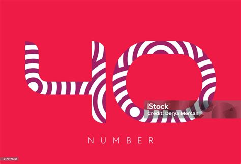 등번호 40번 기념일 번호 벡터 일러스트 레이 션 숫자 템플릿 디자인 벡터 일러스트 레이 션 0명에 대한 스톡 벡터 아트 및 기타 이미지 Istock