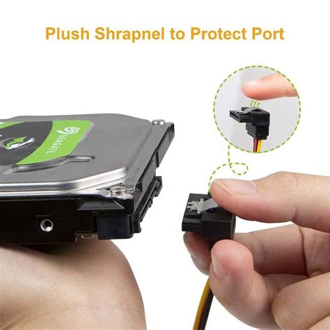 Angle SATA Pin Male To Dual Pin Female Power Extension Cable