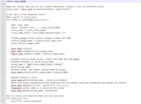 Python Using Script To Create Control Shapes Technical Art Applications