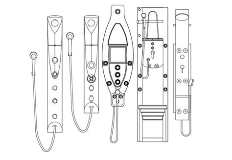 beautiful multiple shower elevation blocks cad drawing details dwg file