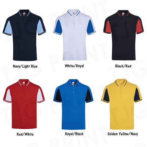 Sj09 Two Tone Polo T Shirt Tjg Print